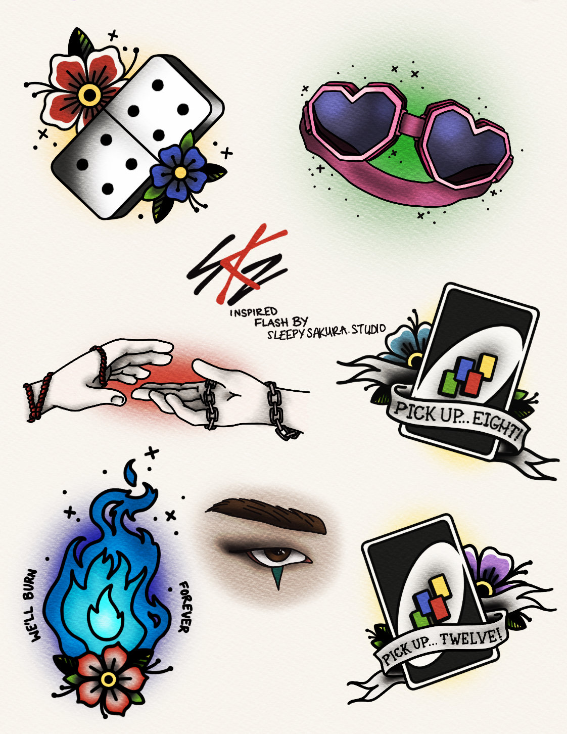 SKZ Tattoo Flash Sheet Stray Kids Tattoo Designs Digital Download File ...