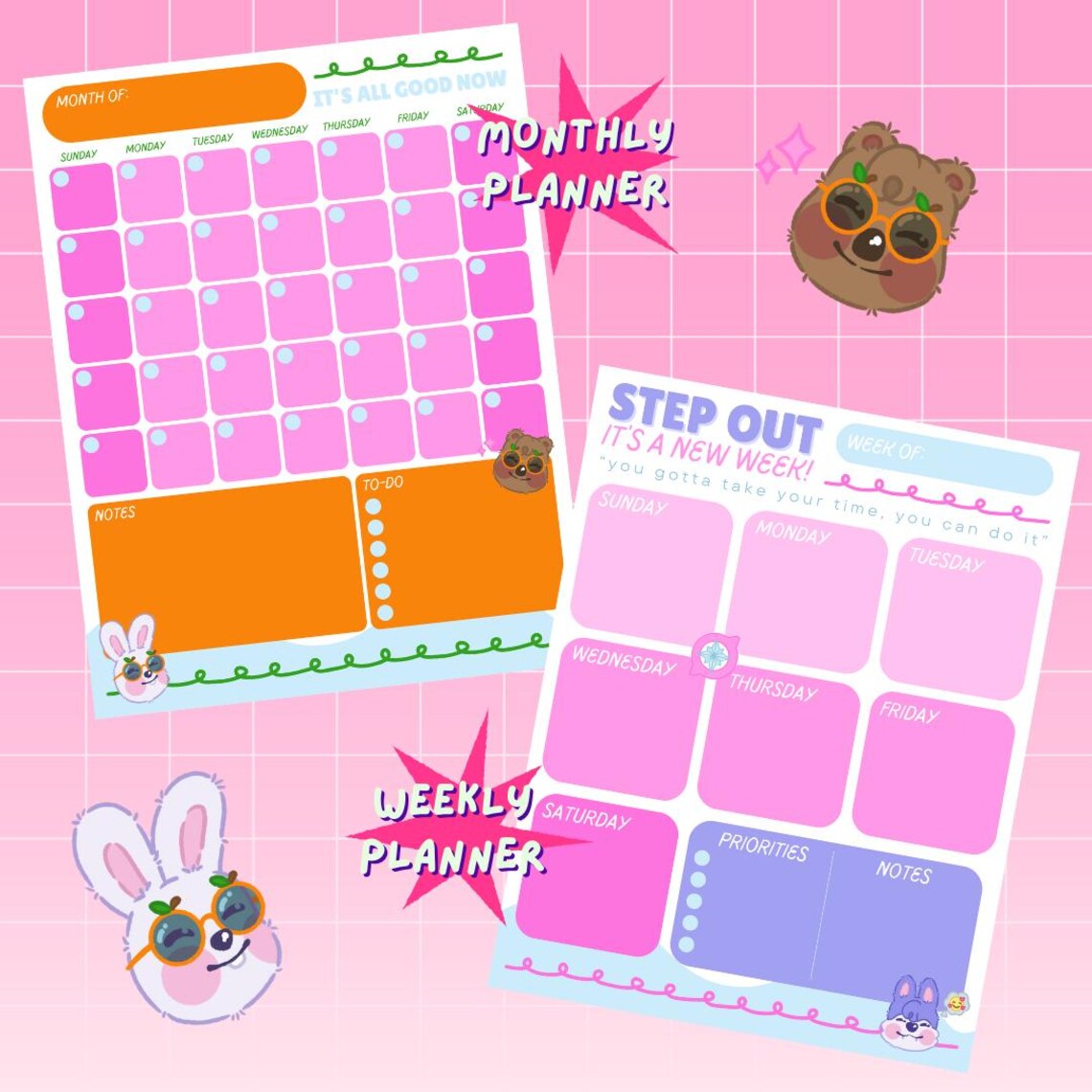 Silly Skzoos Digital Planner Stray Kids SKZ Monthly Weekly Daily ...