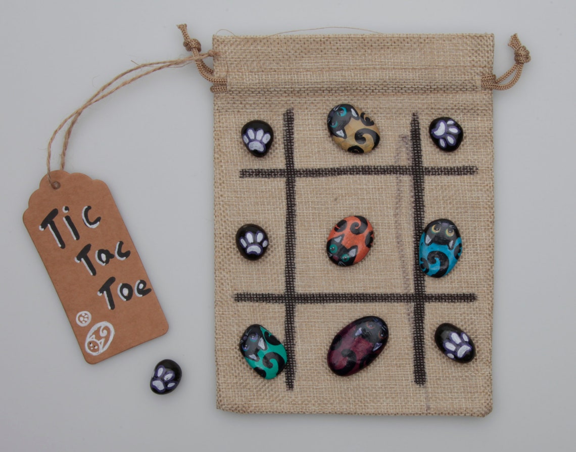 Tic Tac Toe With Cats and Dog Foot Prints - Etsy