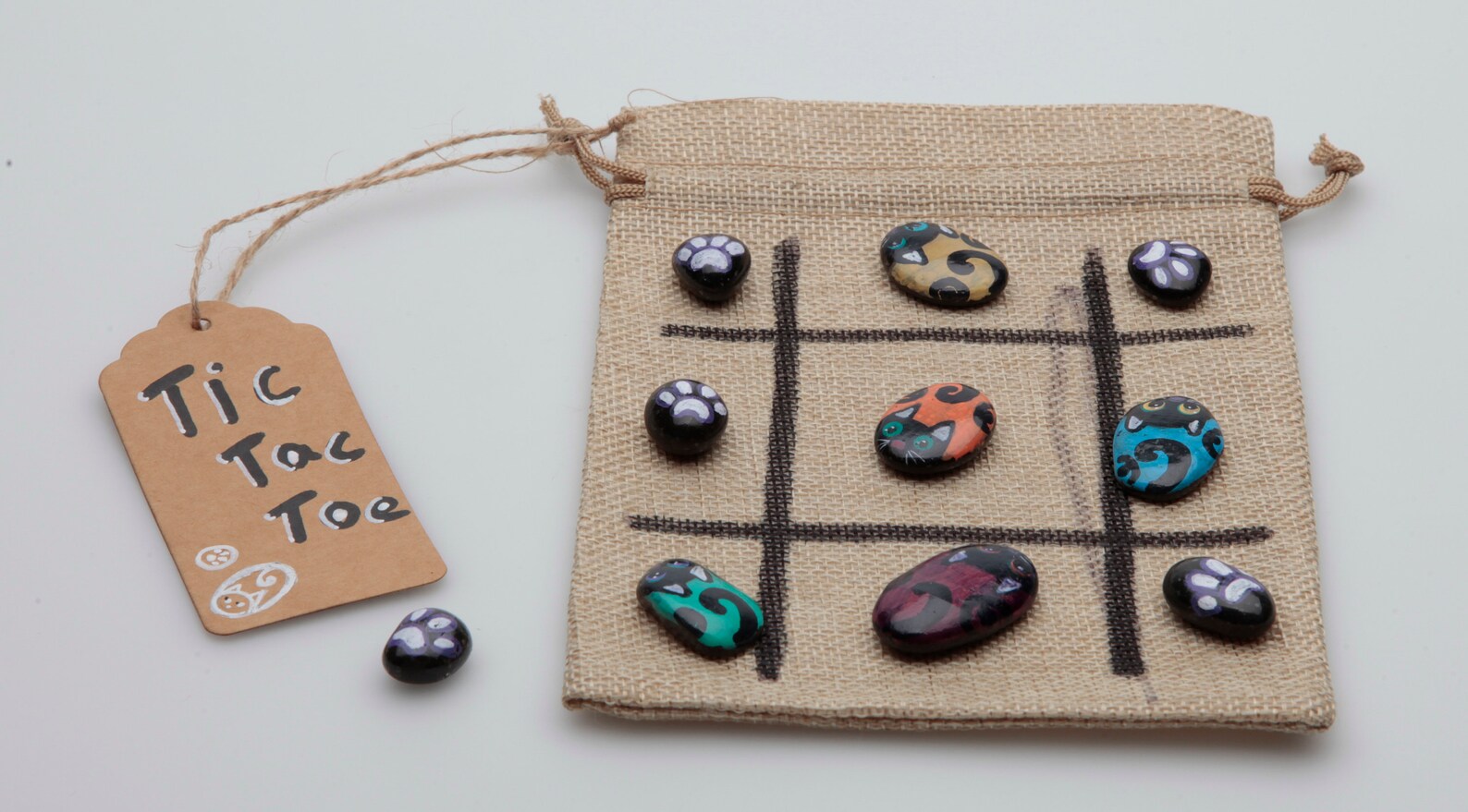 Tic Tac Toe With Cats and Dog Foot Prints - Etsy