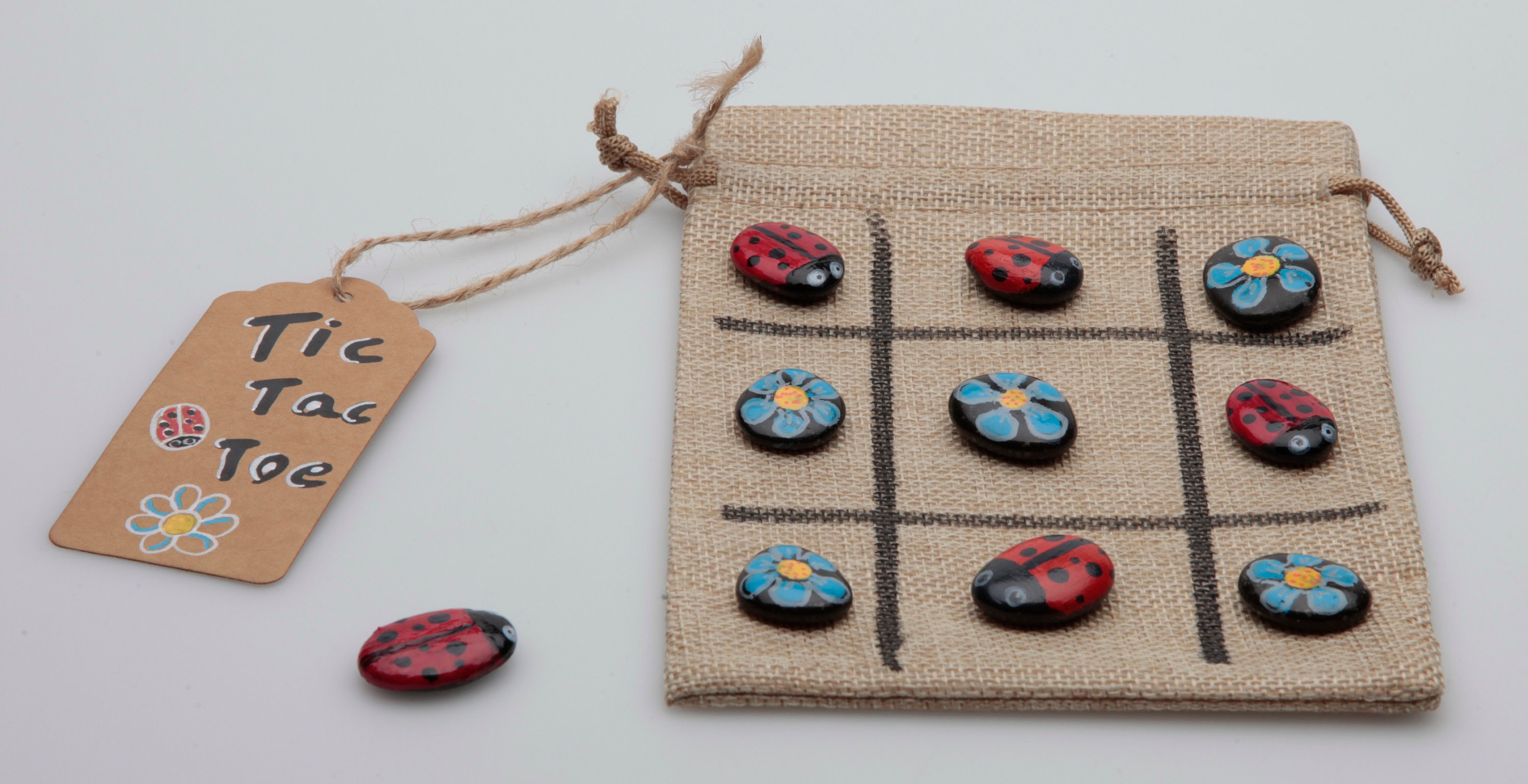 Tic Tac Toe With Ladybugs and Flowers - Etsy