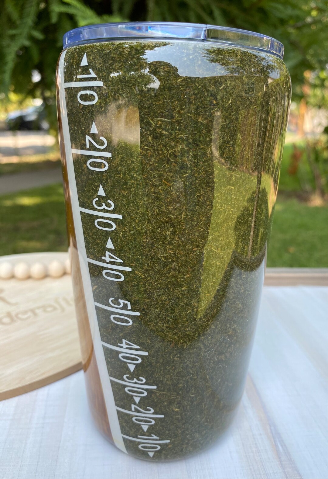 Football Field Turf and Woodgrain Tumbler/personalize With Name/epoxy ...