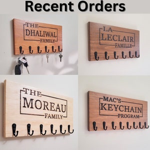 Personalized Wooden Key Holder for Wall, Wood Key Organizer, Minimalist ...