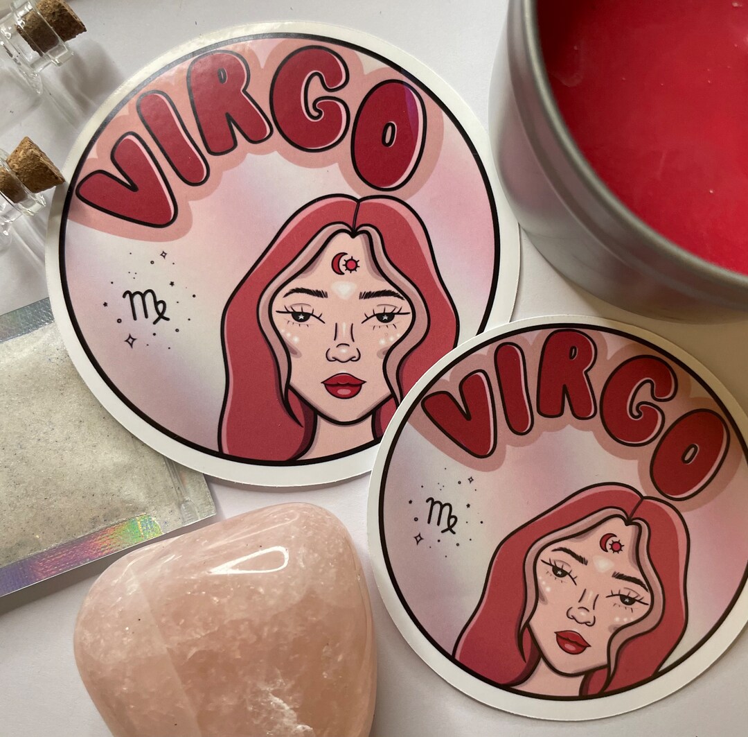 Custom Drawn Handmade Virgo Sticker High Gloss and Water Resistant - Etsy
