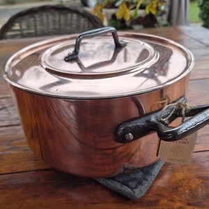 Vintage French Copper Cookware. Copper Pot With Lid. French Cooking Pot ...