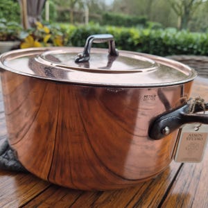 Vintage French Copper Cookware. Copper Pot With Lid. French Cooking Pot ...