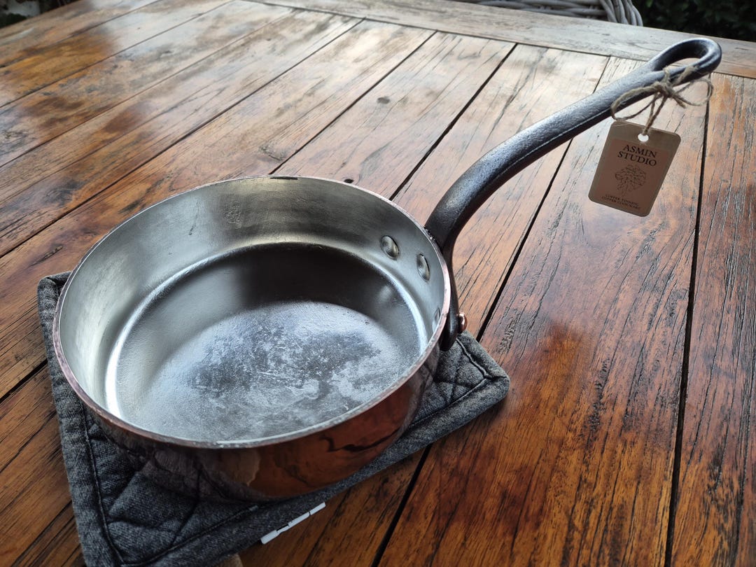 Unicorn Stamped Made in Belgium Copper Frying Pan With Brass Handle 1 ...