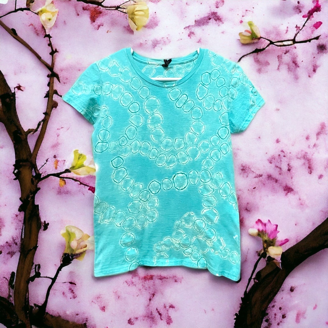 Upcycled Reverse Dye, FHTD Circles of Life, Irregular Womens Small, T ...
