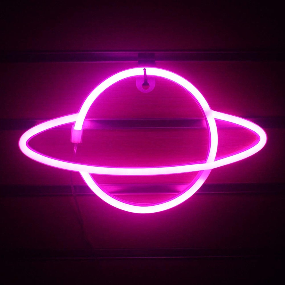 Planet LED Neon Light Sign Bedroom Decor Neon Sign Night Lamp for Wall ...