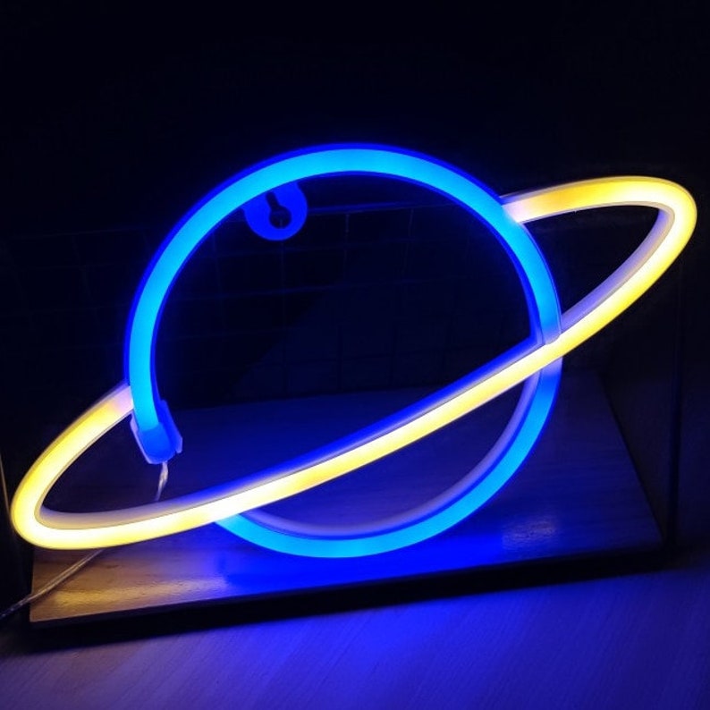 Planet LED Neon Light Sign Bedroom Decor Neon Sign Night Lamp for Wall ...