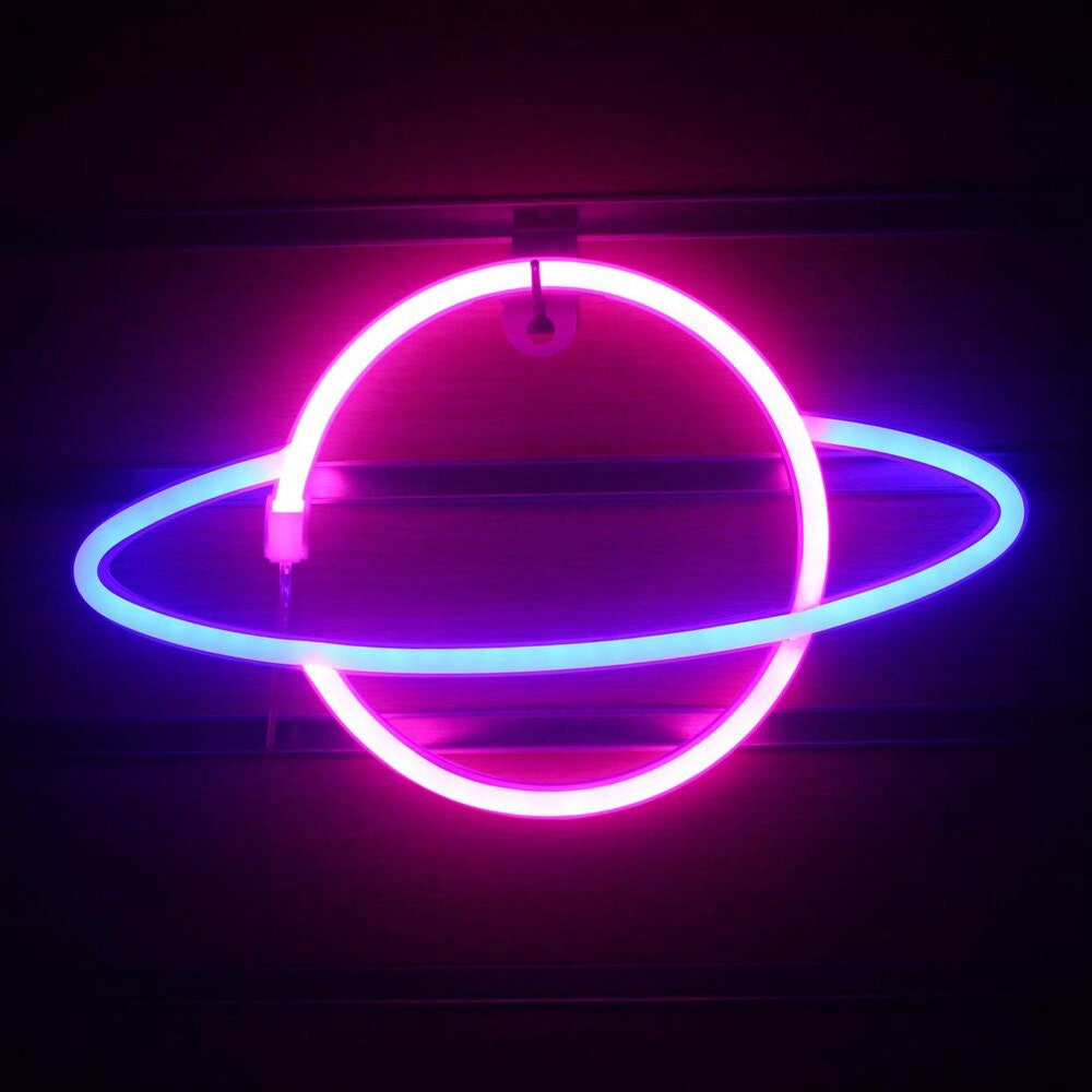 Planet LED Neon Light Sign Bedroom Decor Neon Sign Night Lamp for Wall ...