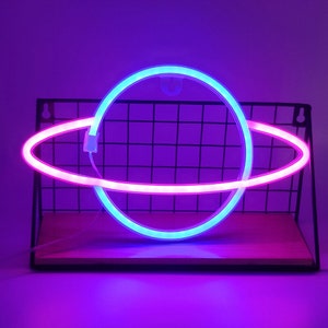 Planet LED Neon Light Sign Bedroom Decor Neon Sign Night Lamp for Wall ...