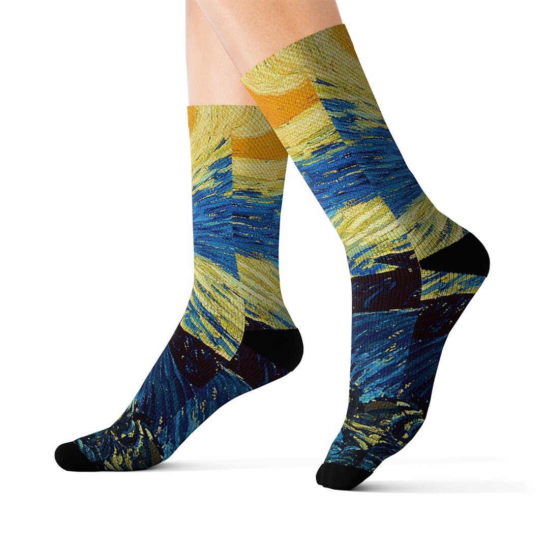 Vincent Van Gogh Starry Night Sublimation Socks - Etsy