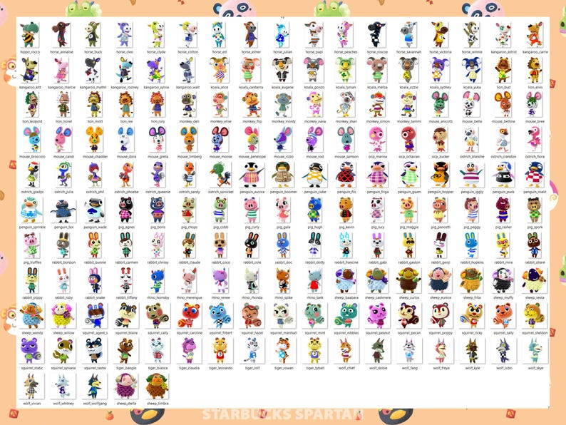 380 VILLAGER PNG Alternate Outfits Animal Crossing Digital Clipart New ...
