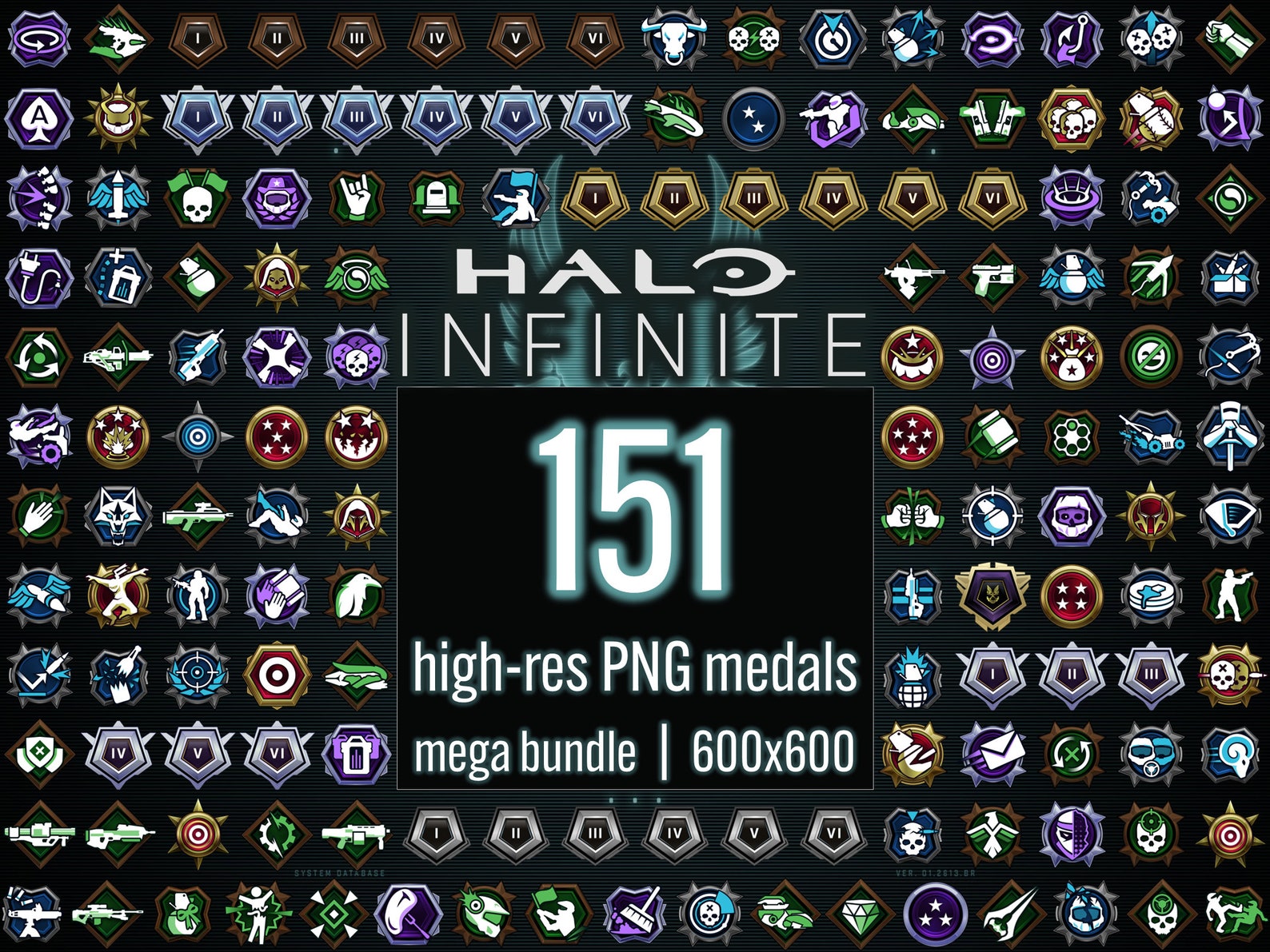 Halo Infinite PNG Medals Multiplayer Badges CSR Rank Emblem Signum ...