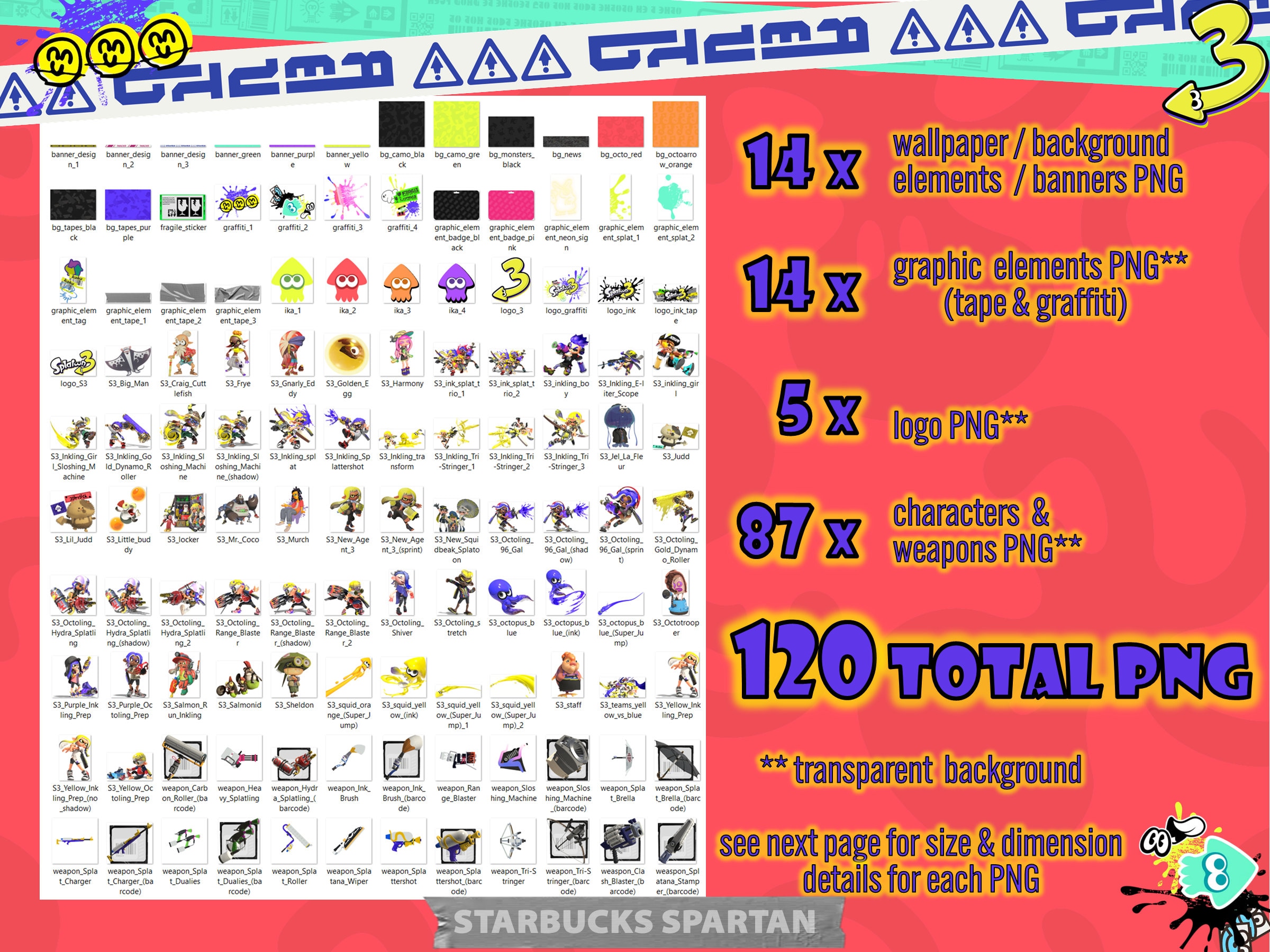 Splatoon Characters Weapons Video Gaming Poster Print Squid Splatter ...