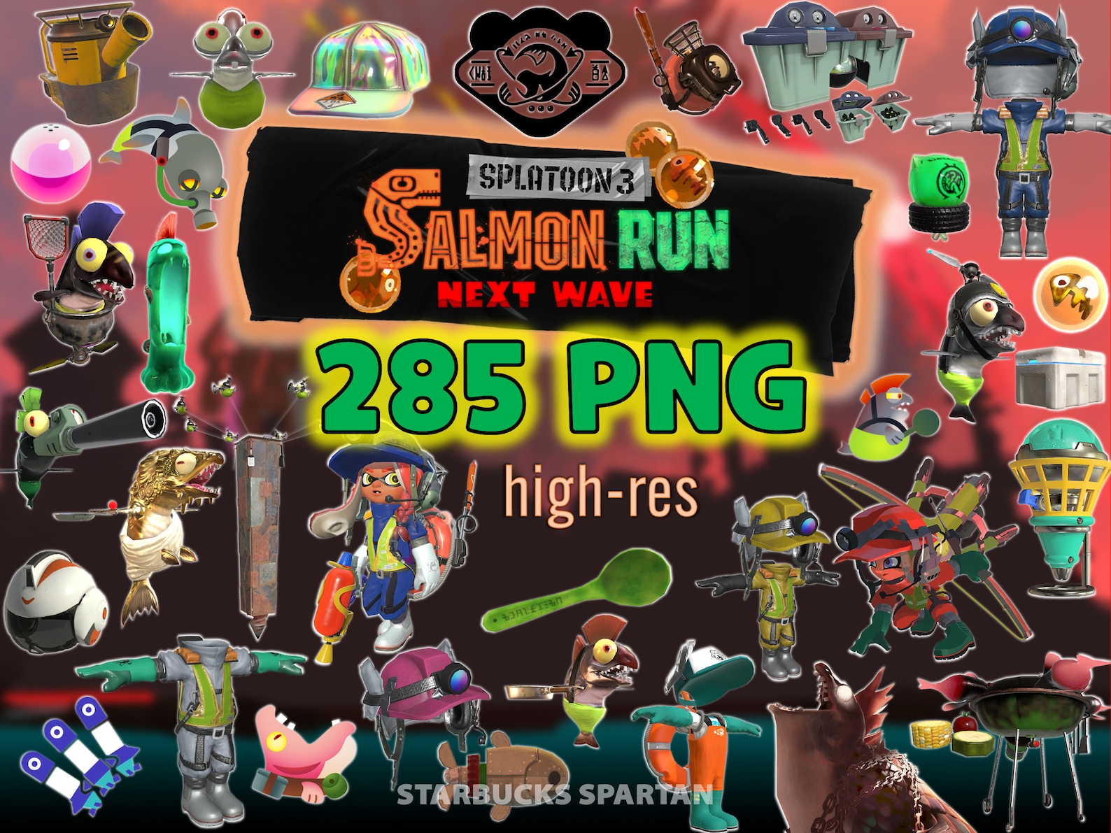 Salmon Run PNG Splatoon 3 Characters Boss Slopsuit Salmonids Clipart ...