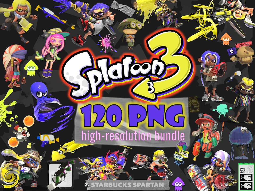 Splatoon Characters Weapons Video Gaming Poster Print Squid Splatter ...