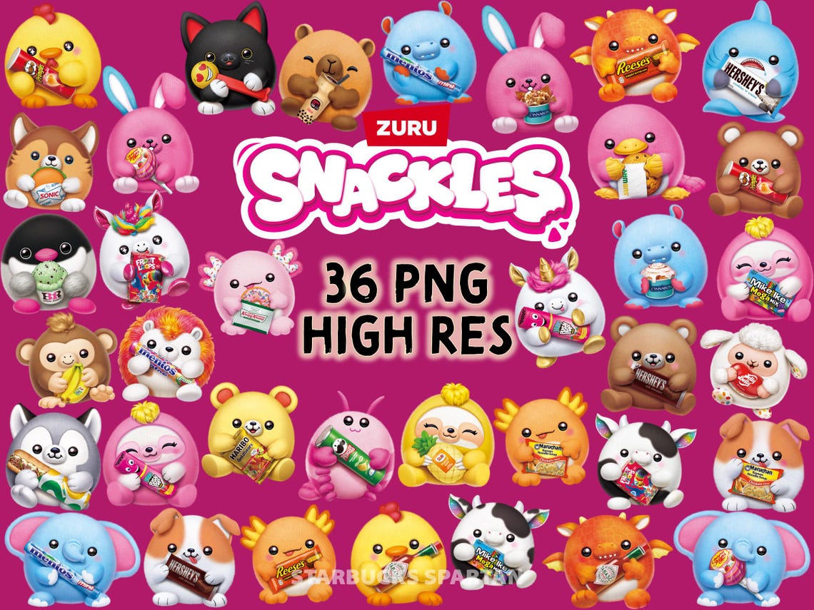 Snackles Clipart PNG Series 1 & 2 Snack Squad Collector's Guide Lucas ...