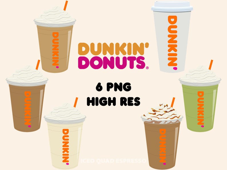 DD Coffee Clipart PNG Iced Cold Cup Hot Latte Caramel Matcha Americano ...