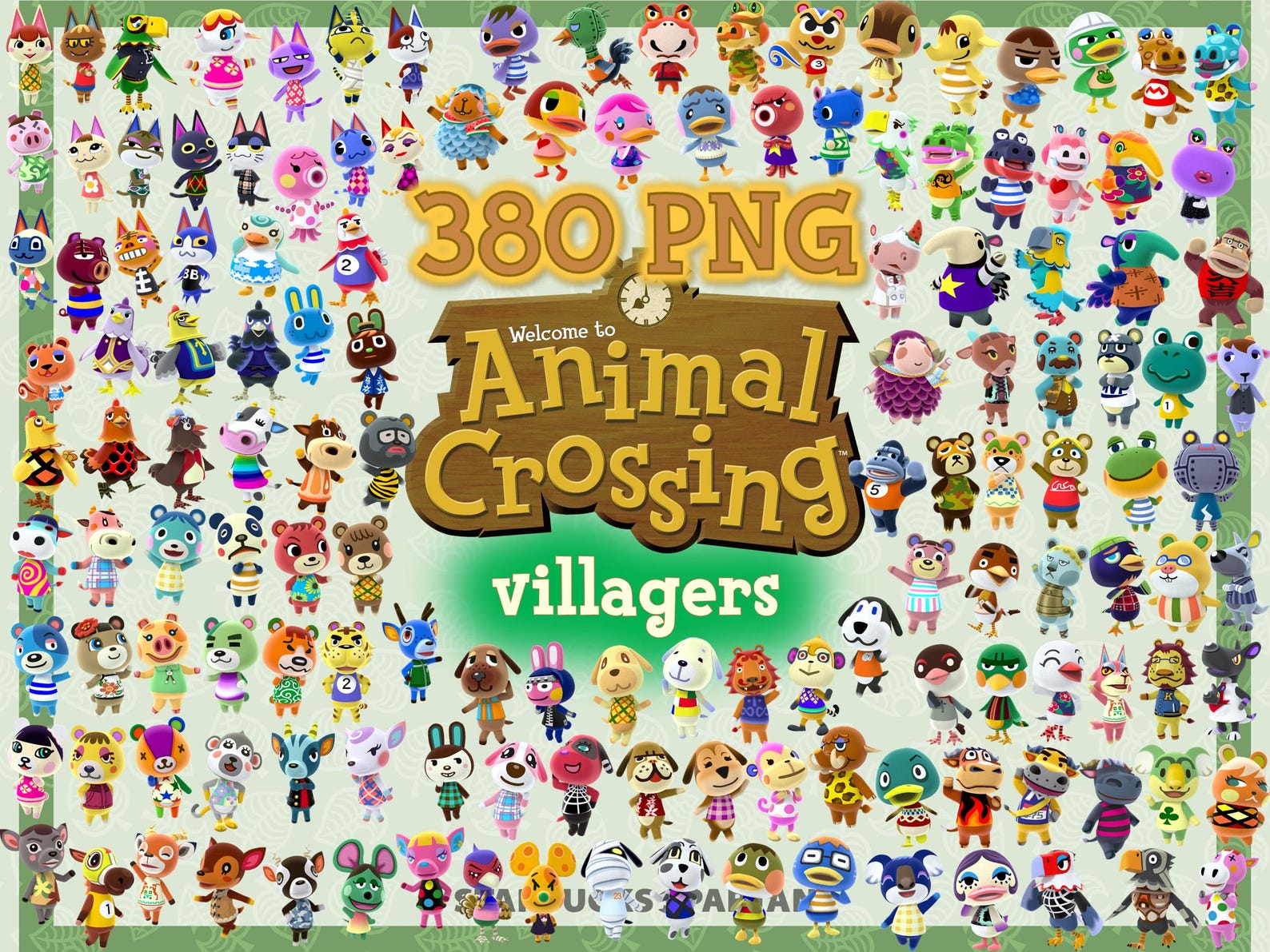 380 VILLAGER PNG Alternate Outfits Animal Crossing Digital Clipart New ...