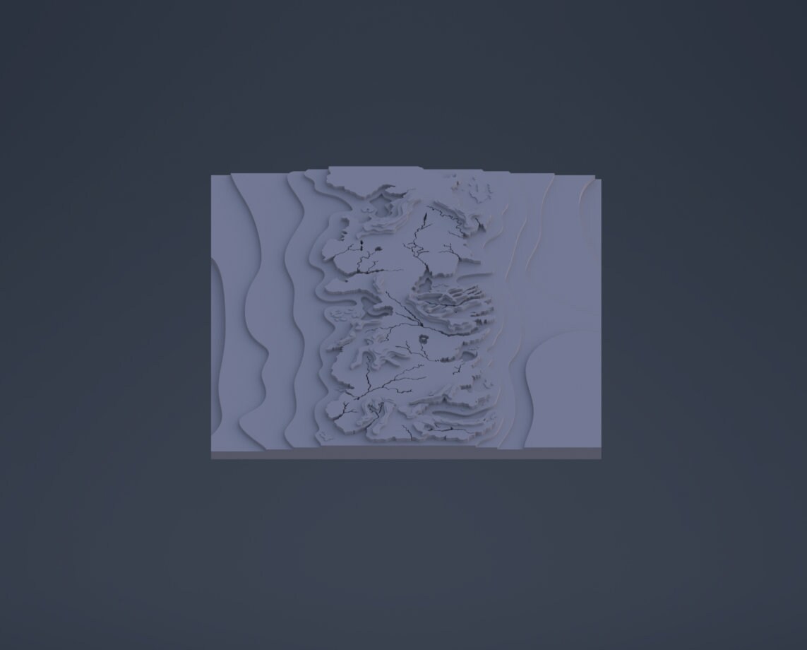 Westeros Game of Thrones 3D Printed Map - Etsy