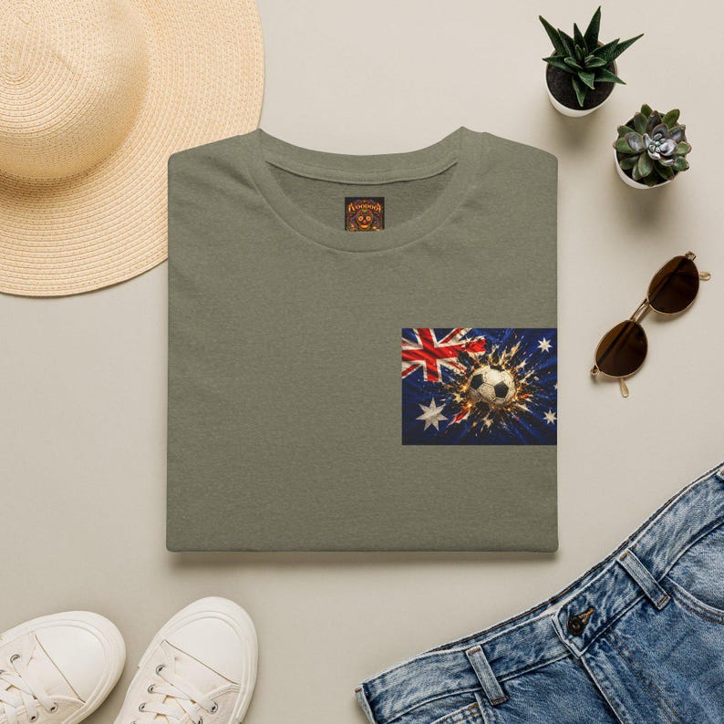 Australian Flag Soccer Ball T-shirt | Soccer Australia Football Shirt ...
