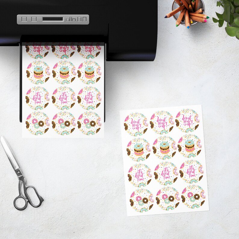 Donut Sprinkles Cupcake Toppers - Pink Lettering - Digital Birthday ...