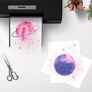 Galaxy Decor Birthday Signs - Digital Birthday Supplies - Space Planets ...
