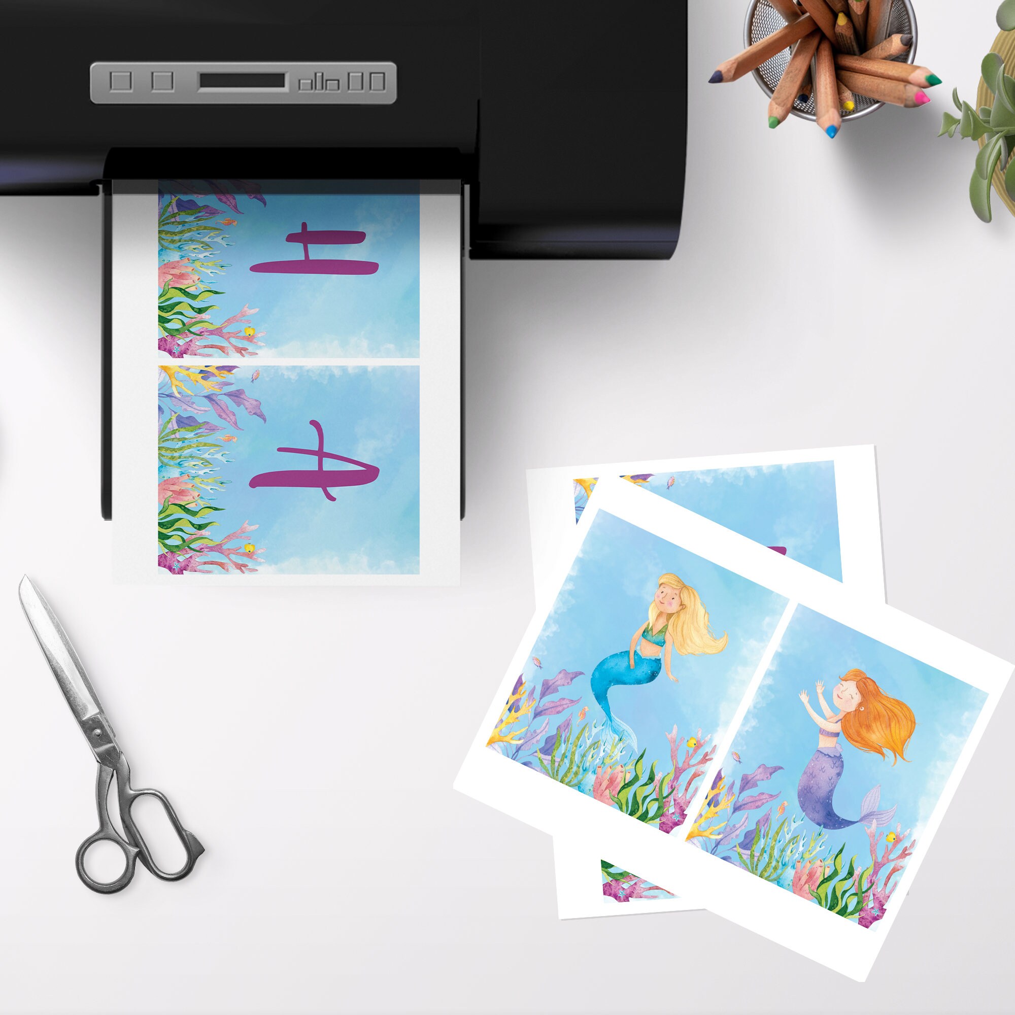 Mermaid Happy Birthday Banner - Digital Birthday Supplies – Mermaids ...