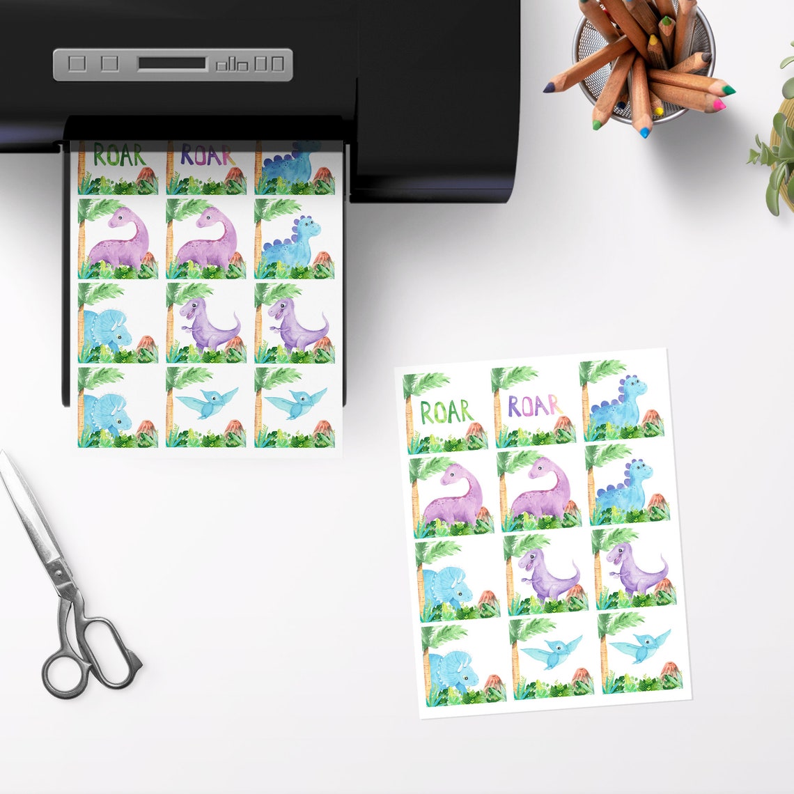 Volcano Dinosaurs Cupcake Toppers - Digital Birthday Supplies ...