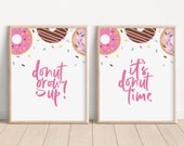 Pink Donut Decor Sign Digital Birthday Supplies Donuts - Etsy