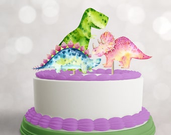 Volcano Dinosaurs Cupcake Toppers - Digital Birthday Supplies ...