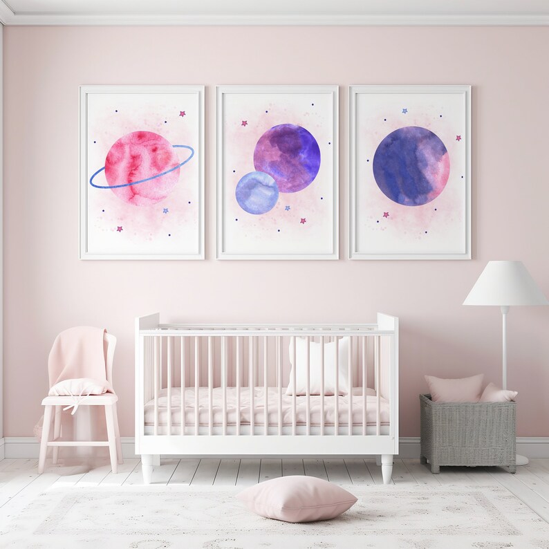 Galaxy Decor Birthday Signs - Digital Birthday Supplies - Space Planets ...