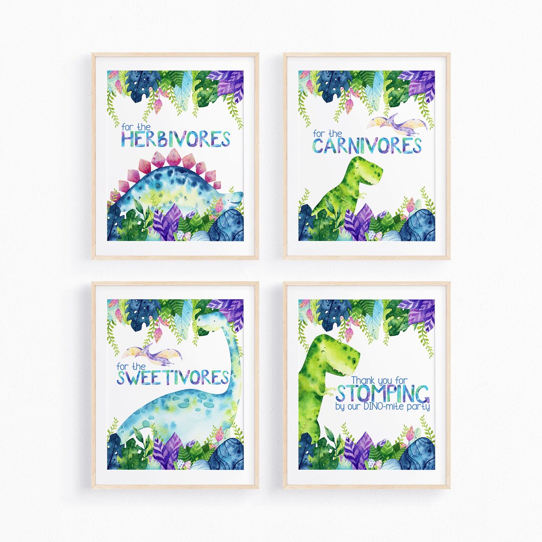 Dinosaurs Table Décor Sign - Digital Birthday Supplies – Dinosaurs T ...
