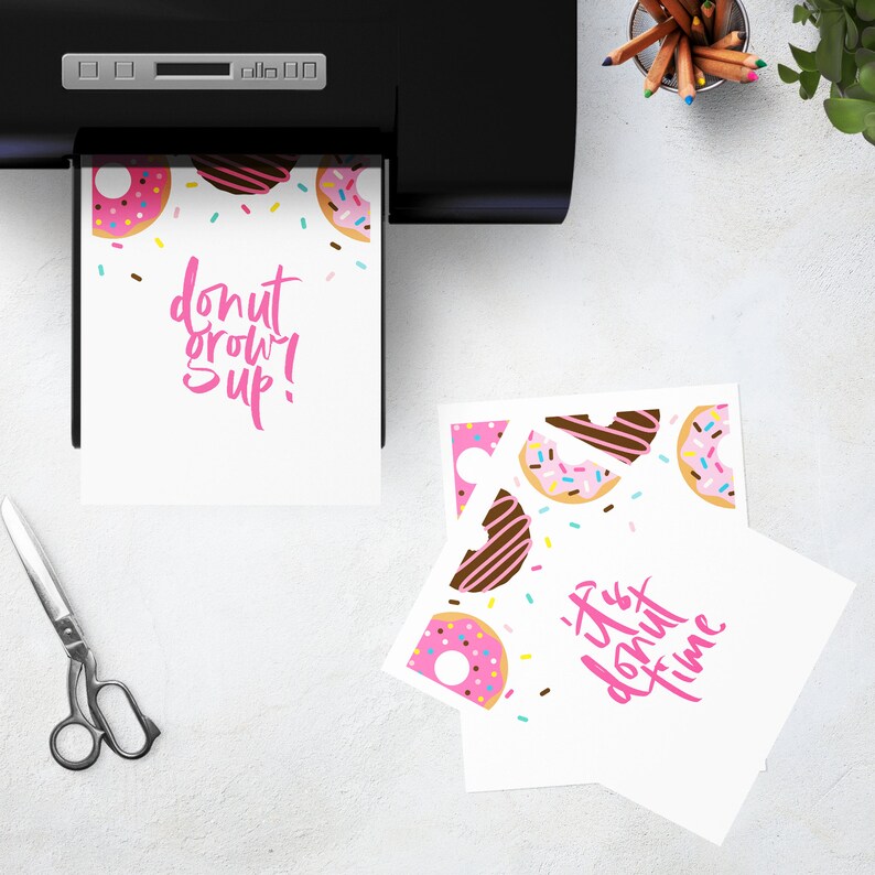 Pink Donut Decor Sign - Digital Birthday Supplies - Donuts Sprinkles ...