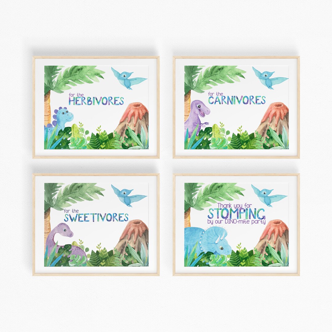 Volcano Dinosaurs Table Décor Sign - Digital Birthday Supplies ...
