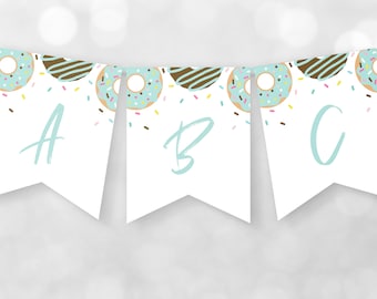 Donut Sprinkles Cupcake Toppers Pink Lettering Digital Birthday ...