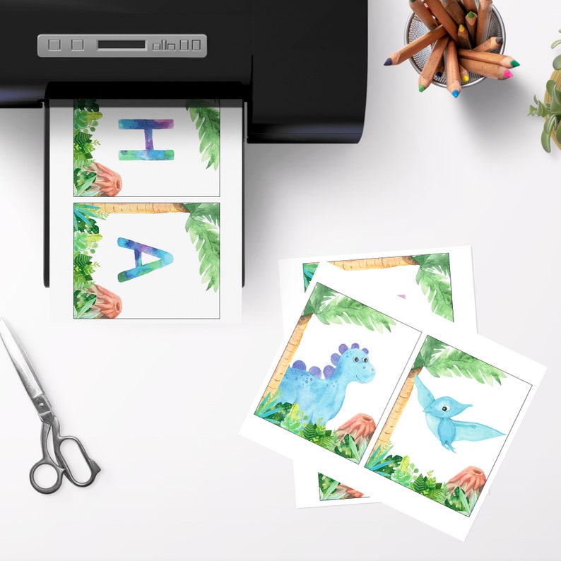 Volcano Dinosaurs Happy Birthday Banner - Digital Birthday Supplies ...