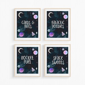 Cosmic Table Décor Birthday Signs - Digital Birthday Supplies - Space ...
