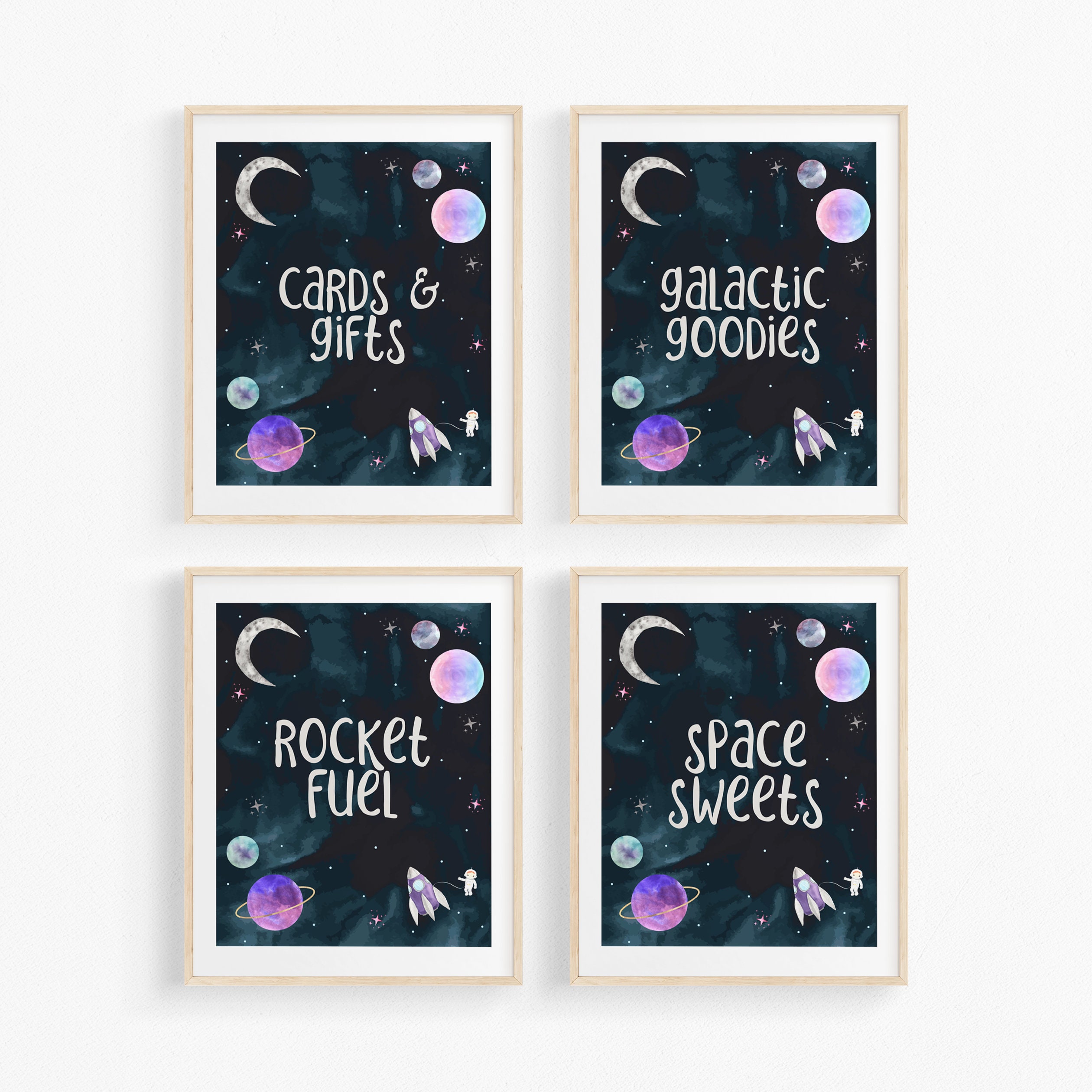 Cosmic Table Décor Birthday Signs - Digital Birthday Supplies - Space ...