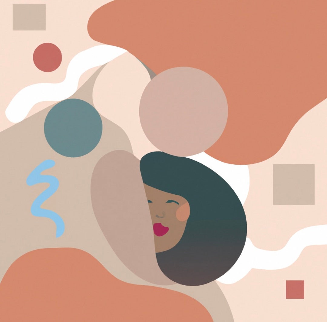 Abstract Woman Shapes Art Fashion Digital Print Digital Design Canvas ...