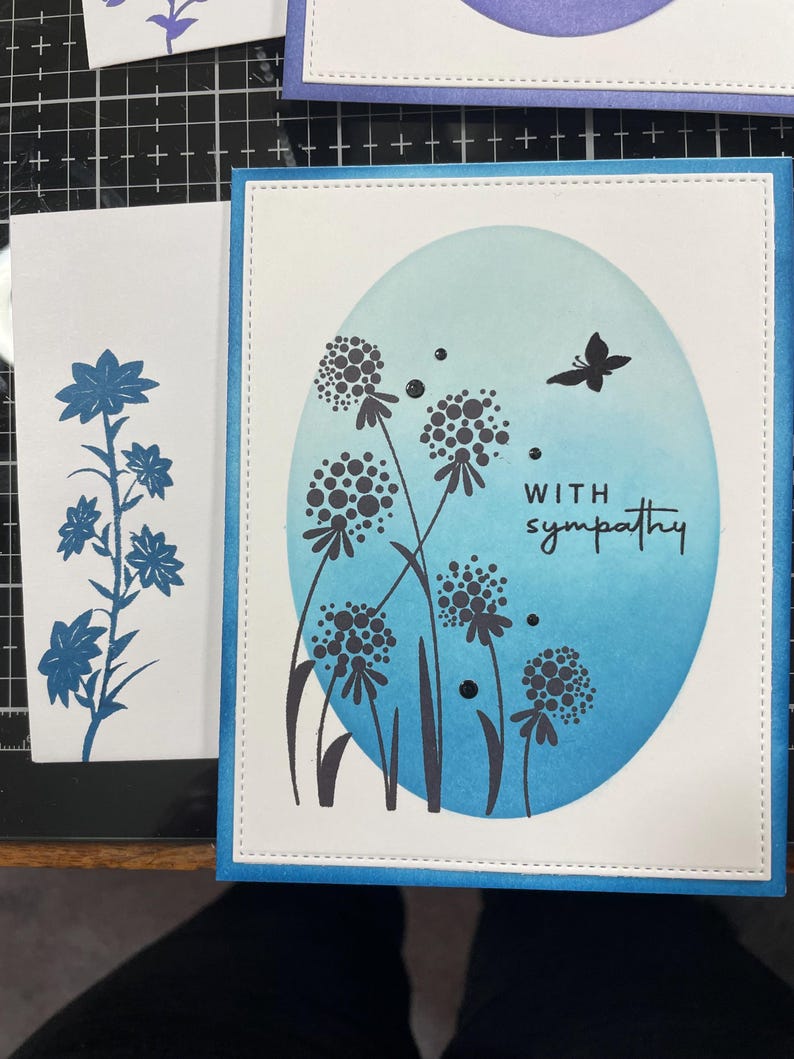 Handcrafted Inkblended Sympathy Cards With Envelopes - Set of 2 - Etsy