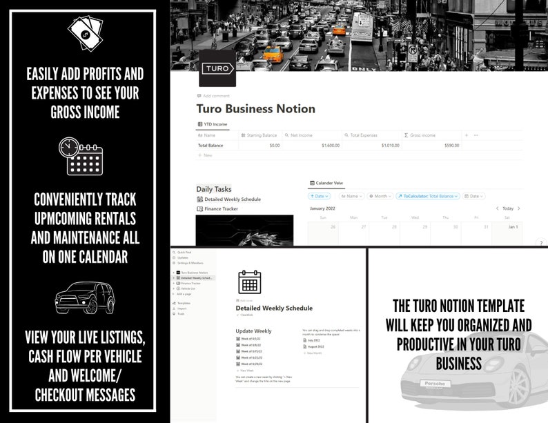 Turo Notion Template - Etsy