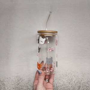 Cute Multi-color Cats Cat Glass Can Cup Glass Cup Cute Cat Toe Beans ...