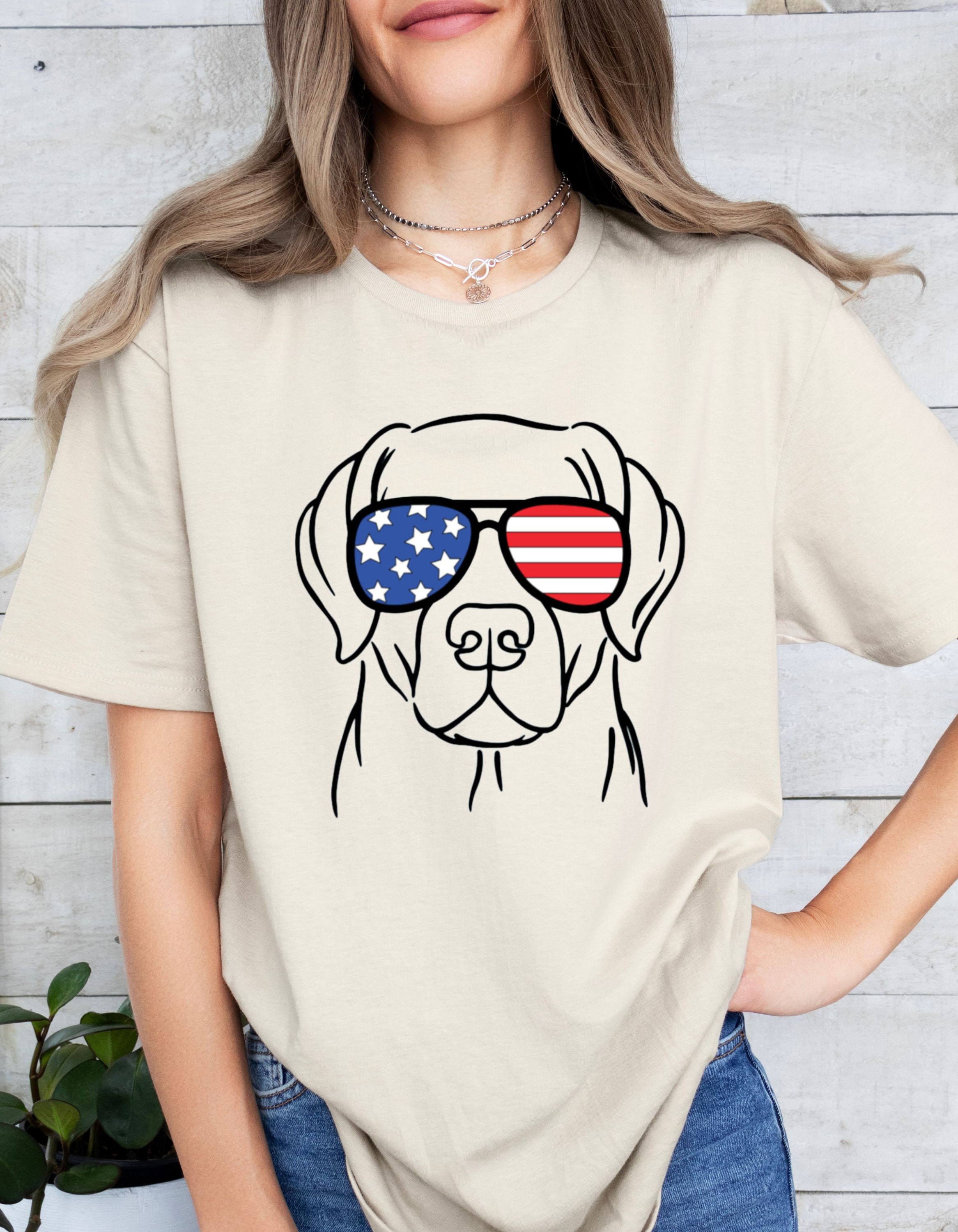 Dog in American Flag Glasses Shirt USA Dog Glasses Shirt Gift ...