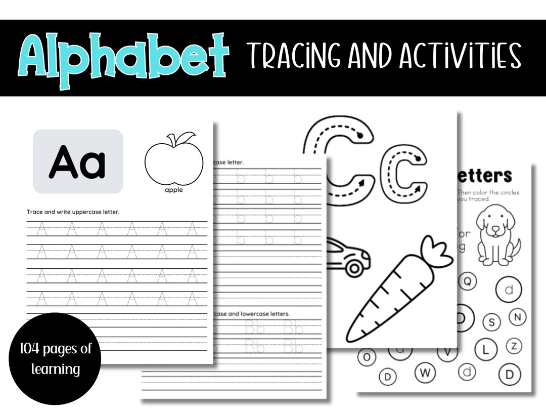 Alphabet Tracing Sheets Digital Download | Educational Printable for ...