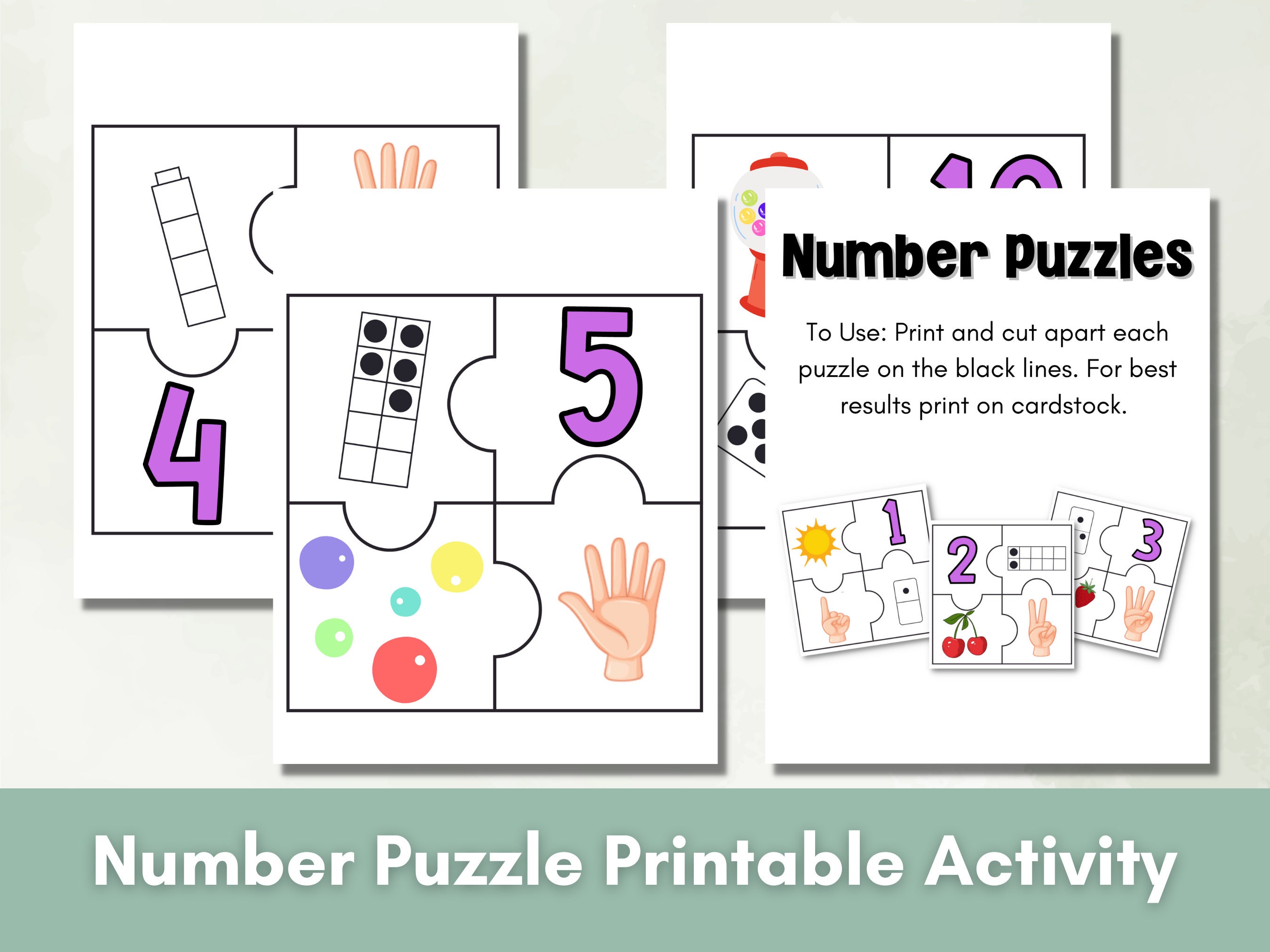 1-10, Number Tracing, Preschool Worksheet Printable, Handwriting ...