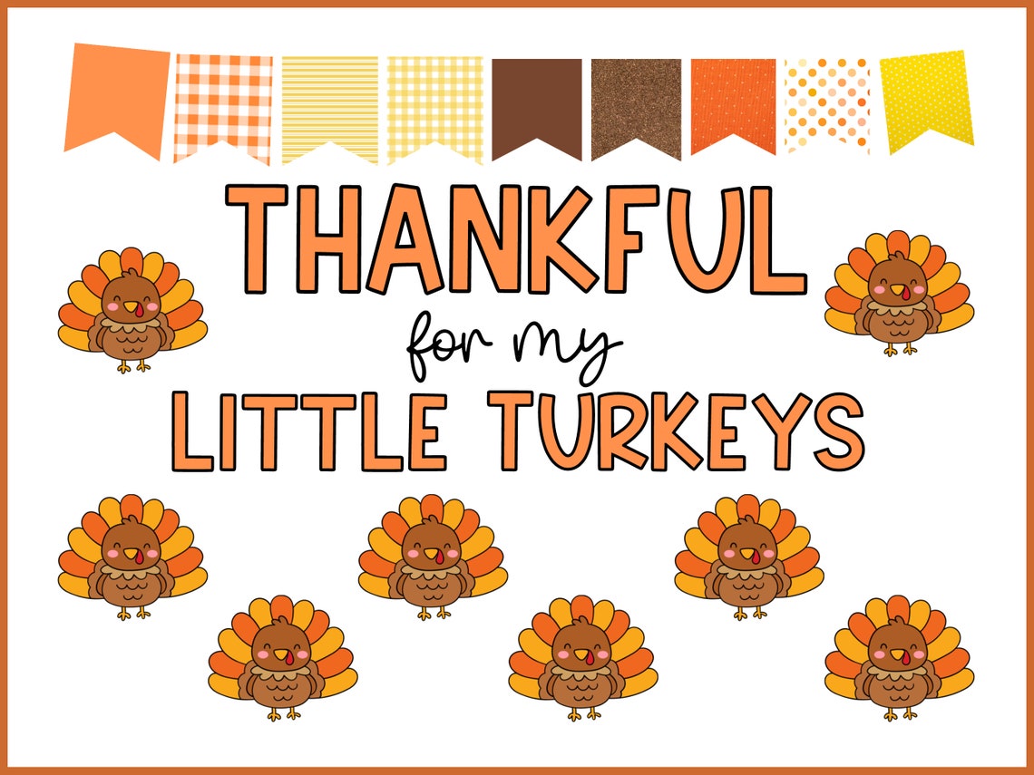 Thankful for My Little Turkeys Bulletin Board Kit, Bulletin Board Kit ...