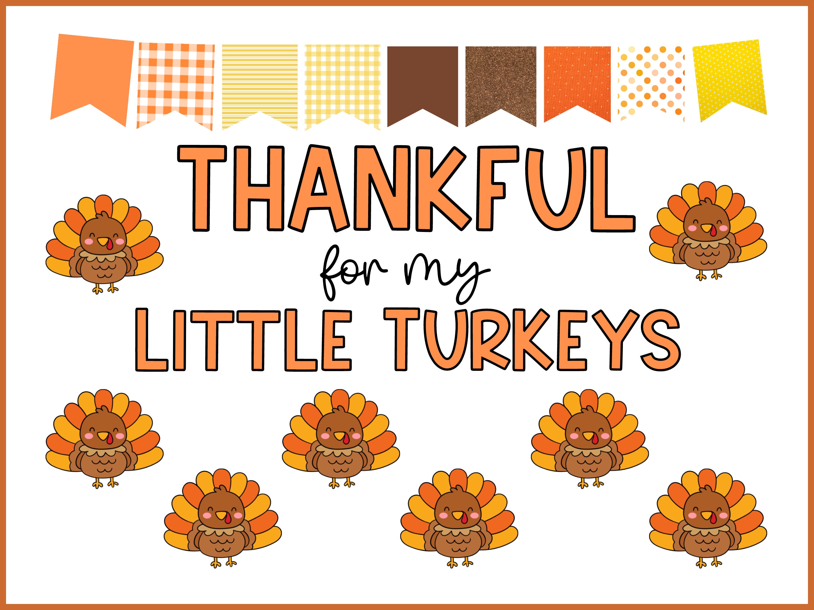Thankful for My Little Turkeys Bulletin Board Kit, Bulletin Board Kit ...
